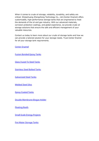 Crude Oil Storage Tank Durable High-Performance Storage Solutions.docx