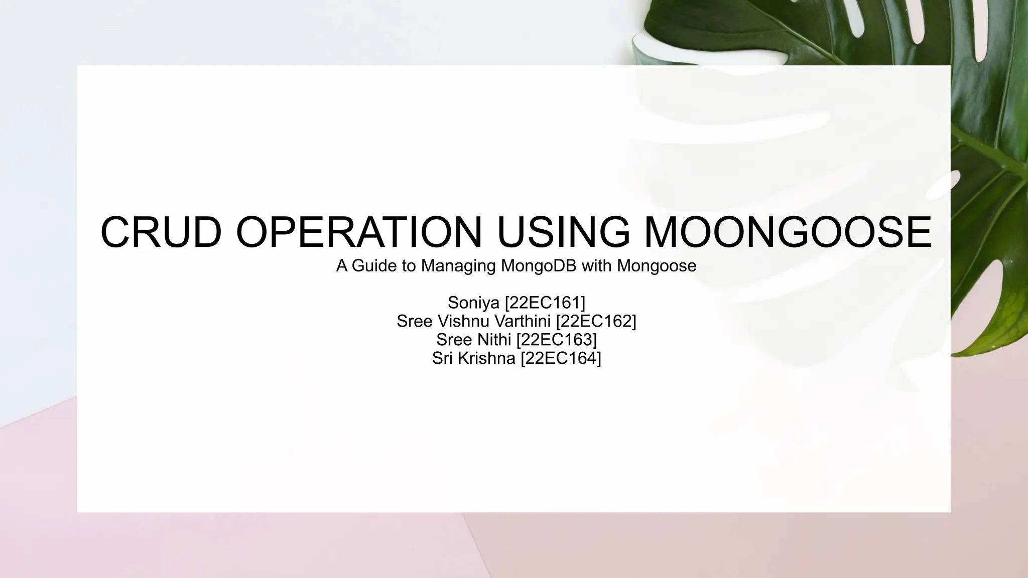 Enhanced CRUD Operations with Mongoose in Node.js Enhanced CRUD Operations with Mongoose in Node.js