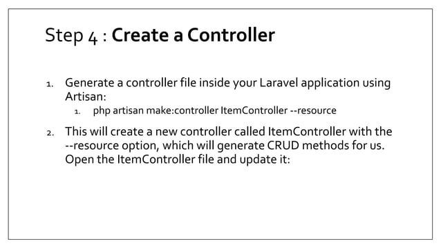 CRUD presentation of laravel application.pptx | Databases | Computer Software and Applications