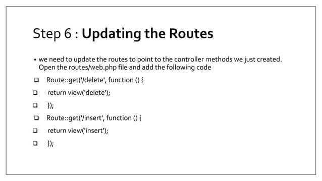 CRUD presentation of laravel application.pptx | Databases | Computer Software and Applications
