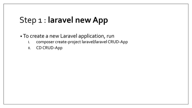 CRUD presentation of laravel application.pptx | Databases | Computer Software and Applications