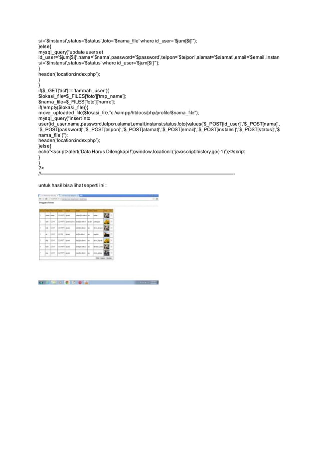 Crud secara simultan ala php myadmin | PDF