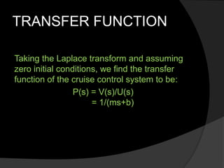 Cruise control simulation using matlab | PPTX