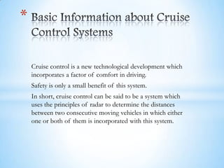 Cruise control systems | PPTX