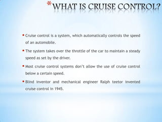 Cruise control systems | PPTX