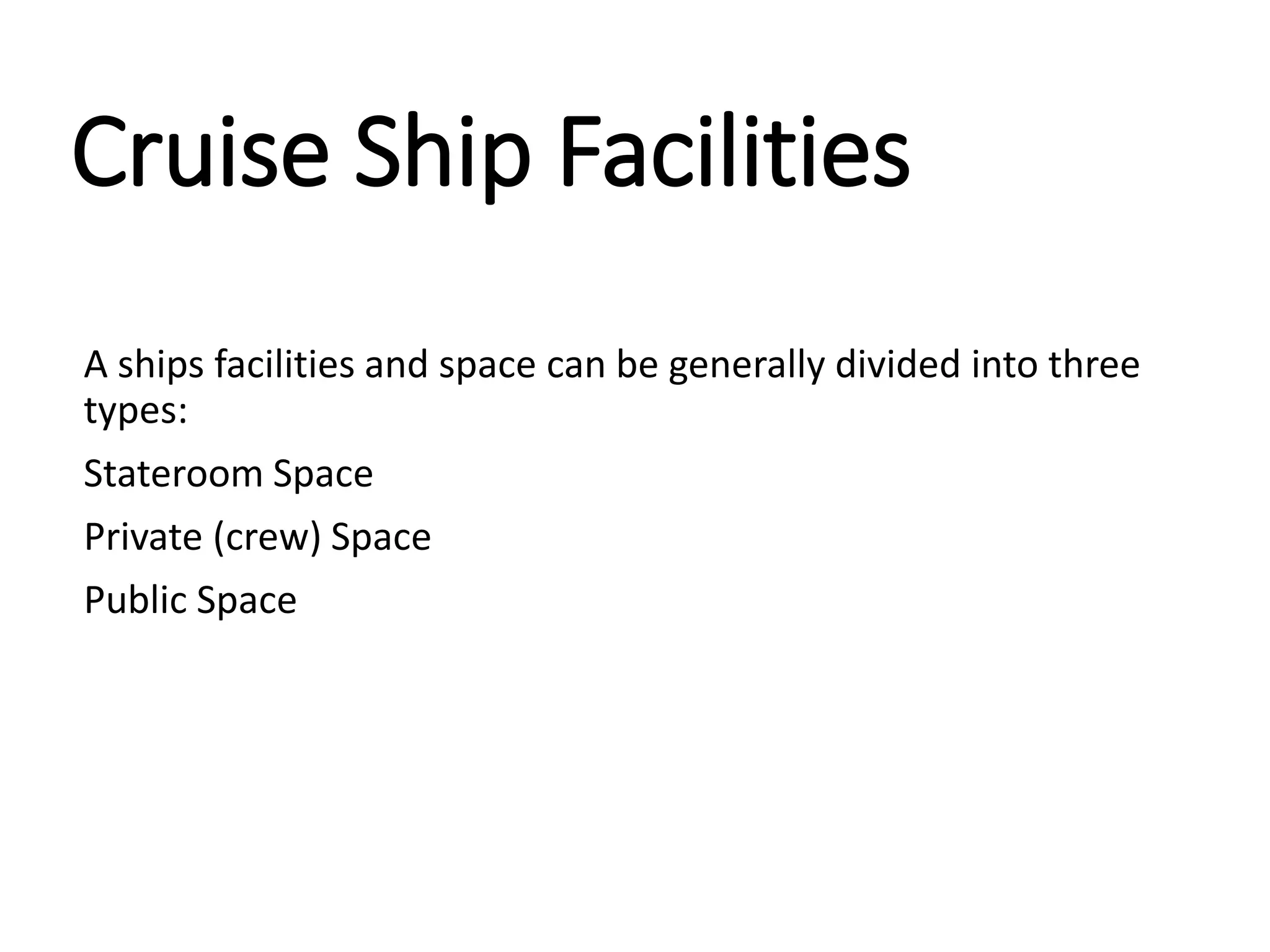 Cruise Ship Facilities | PPTX