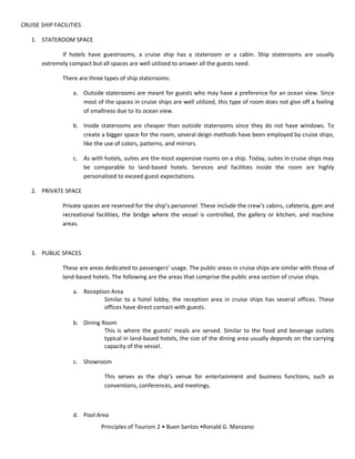 Cruise ship facilities | DOC
