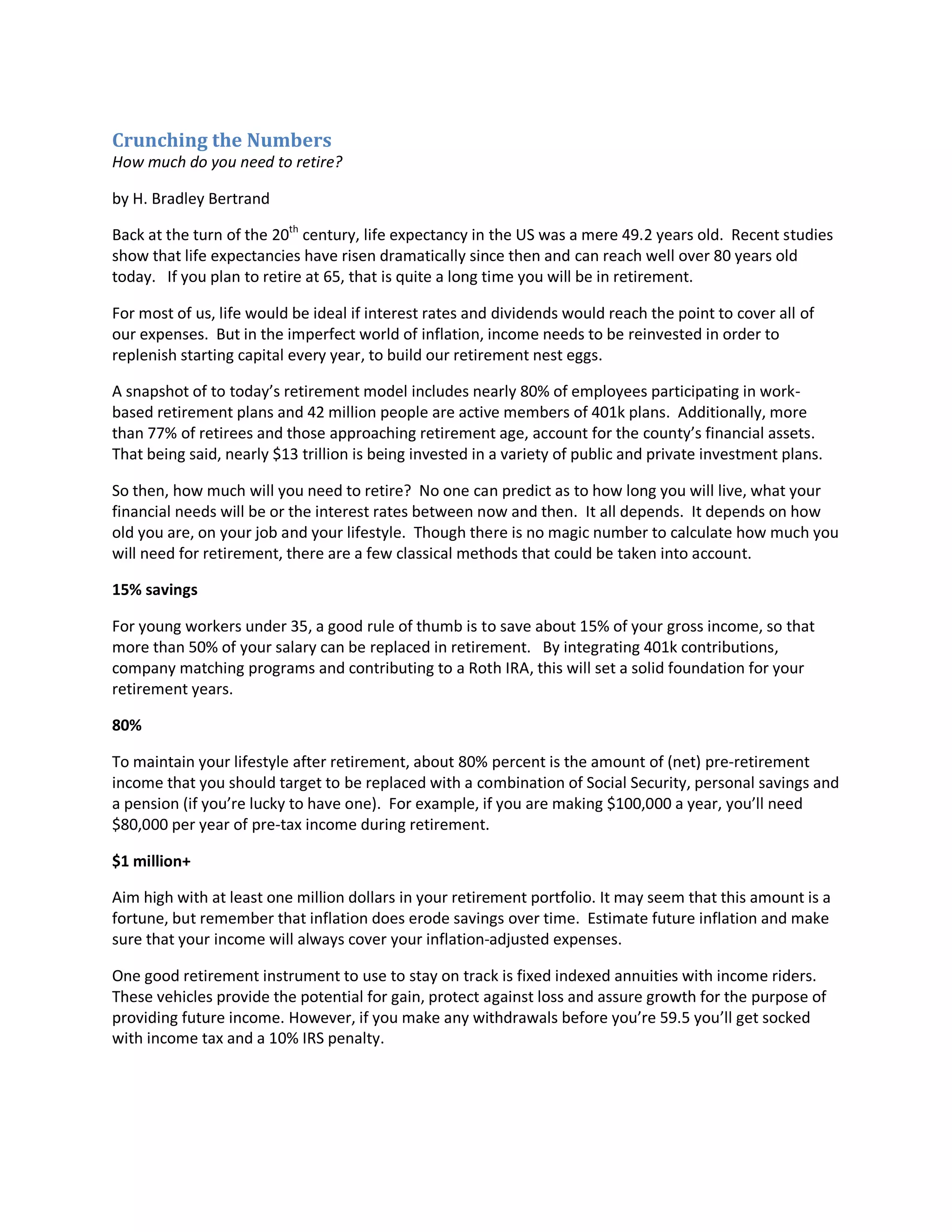 Crunching the Numbers | PDF