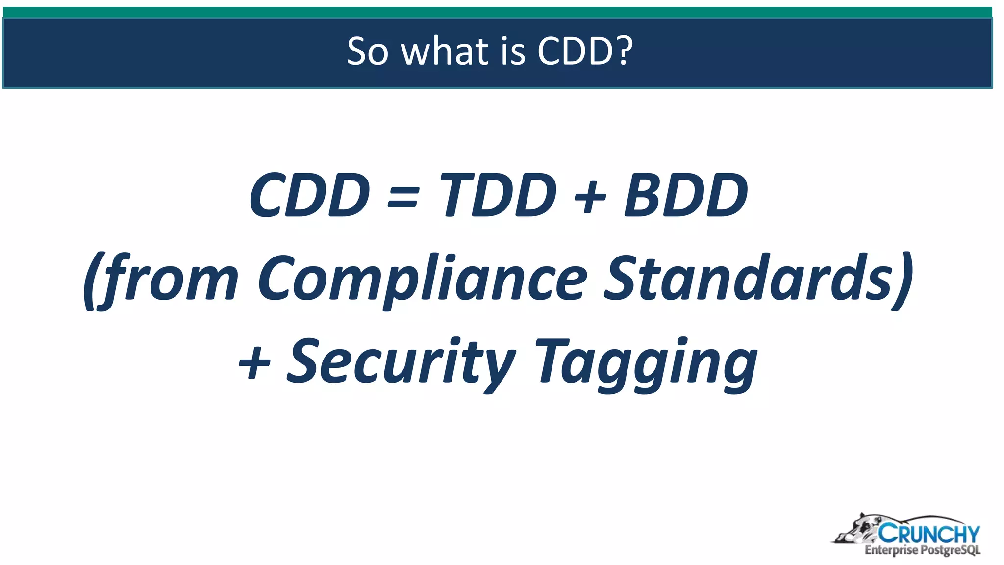 Introduction to the Compliance Driven Development (CDD) and Security ...
