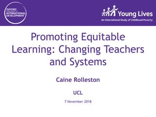 Promoting Equitable Learning: Changing Teachers and Systems | PDF