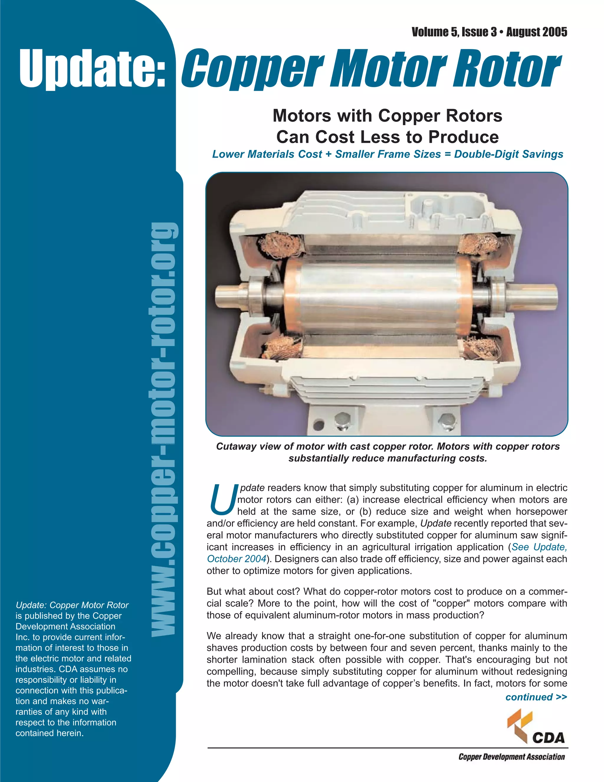 Motors with Copper Rotors Can Cost Less to Produce | PDF