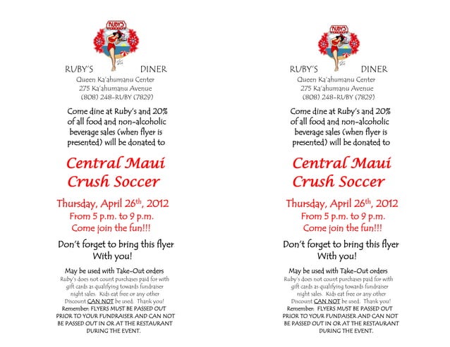 Central Maui Crush Girls Soccer Fundraiser Flyer | PPT