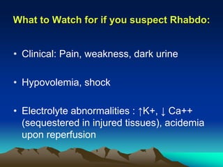 Crush injuries and rhabdomyolysis | PPTX | Blood Disorders | Diseases ...