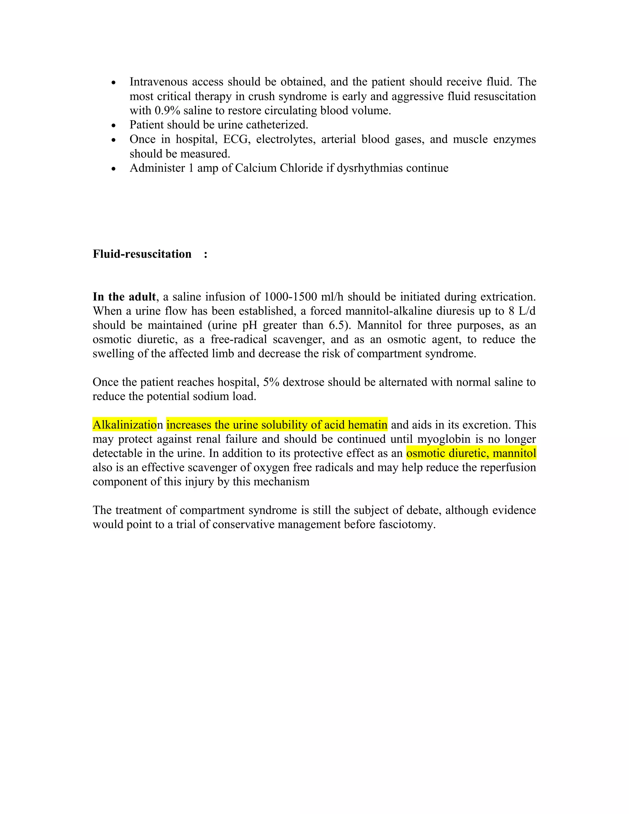 Crush syndrome/crush injury/its management | DOC