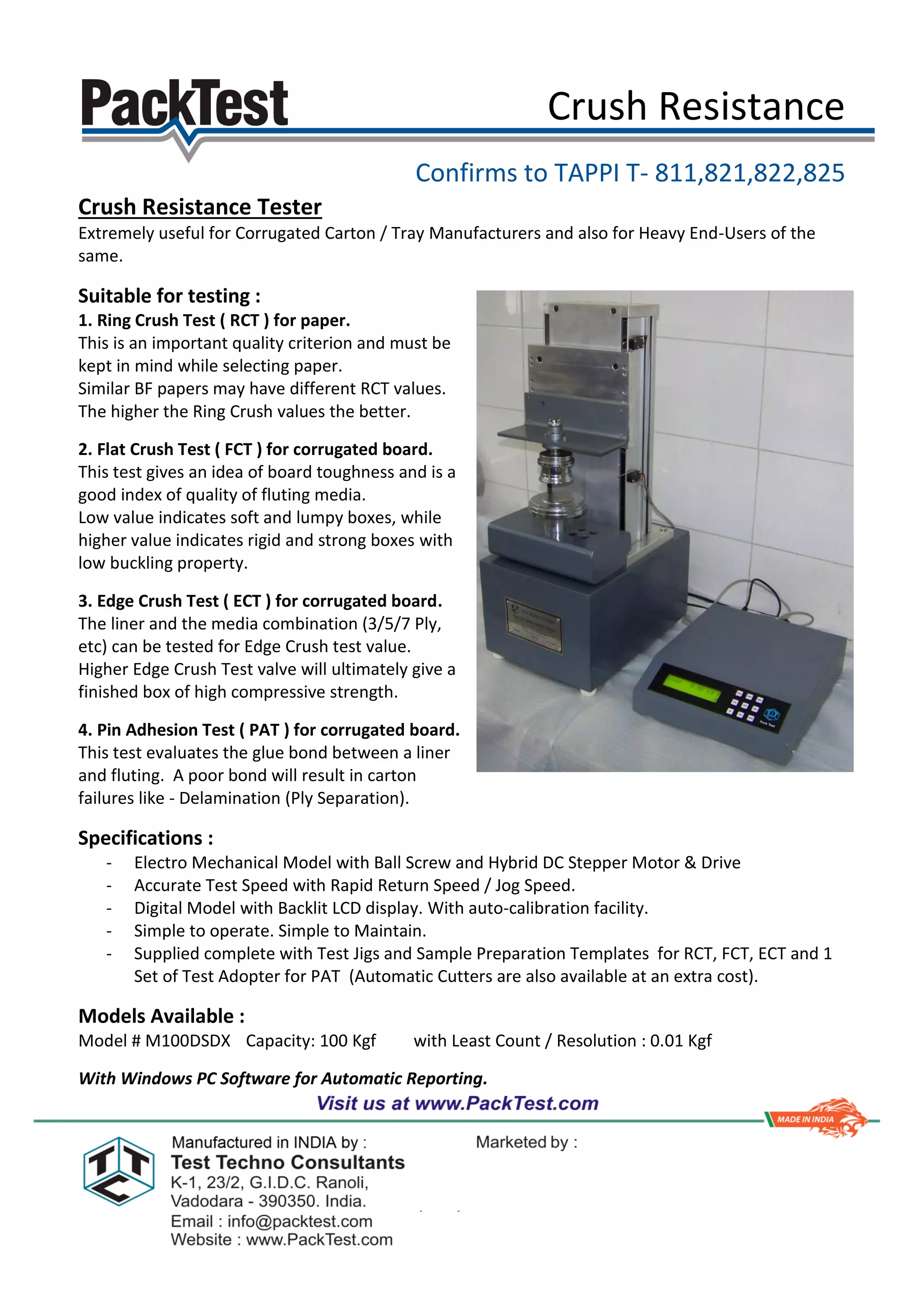 Crush tester 2018 | PDF