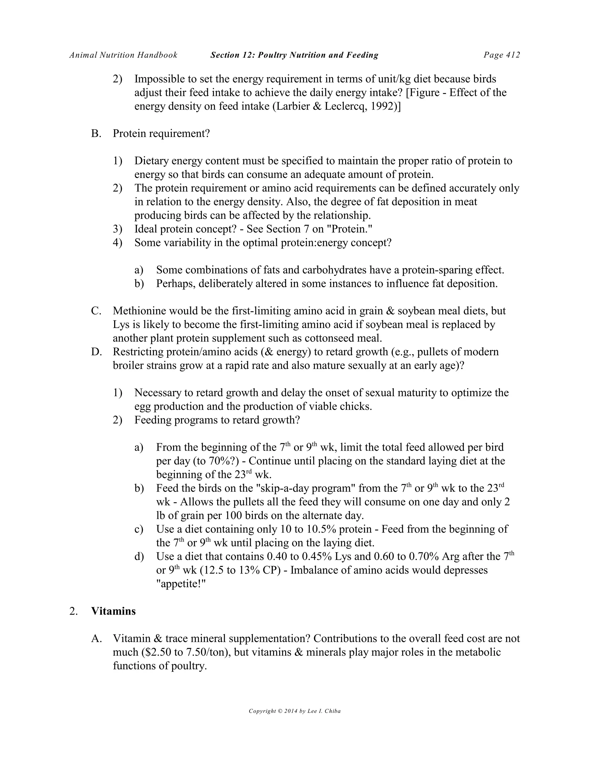 Poultry nutrition and feeding | PDF