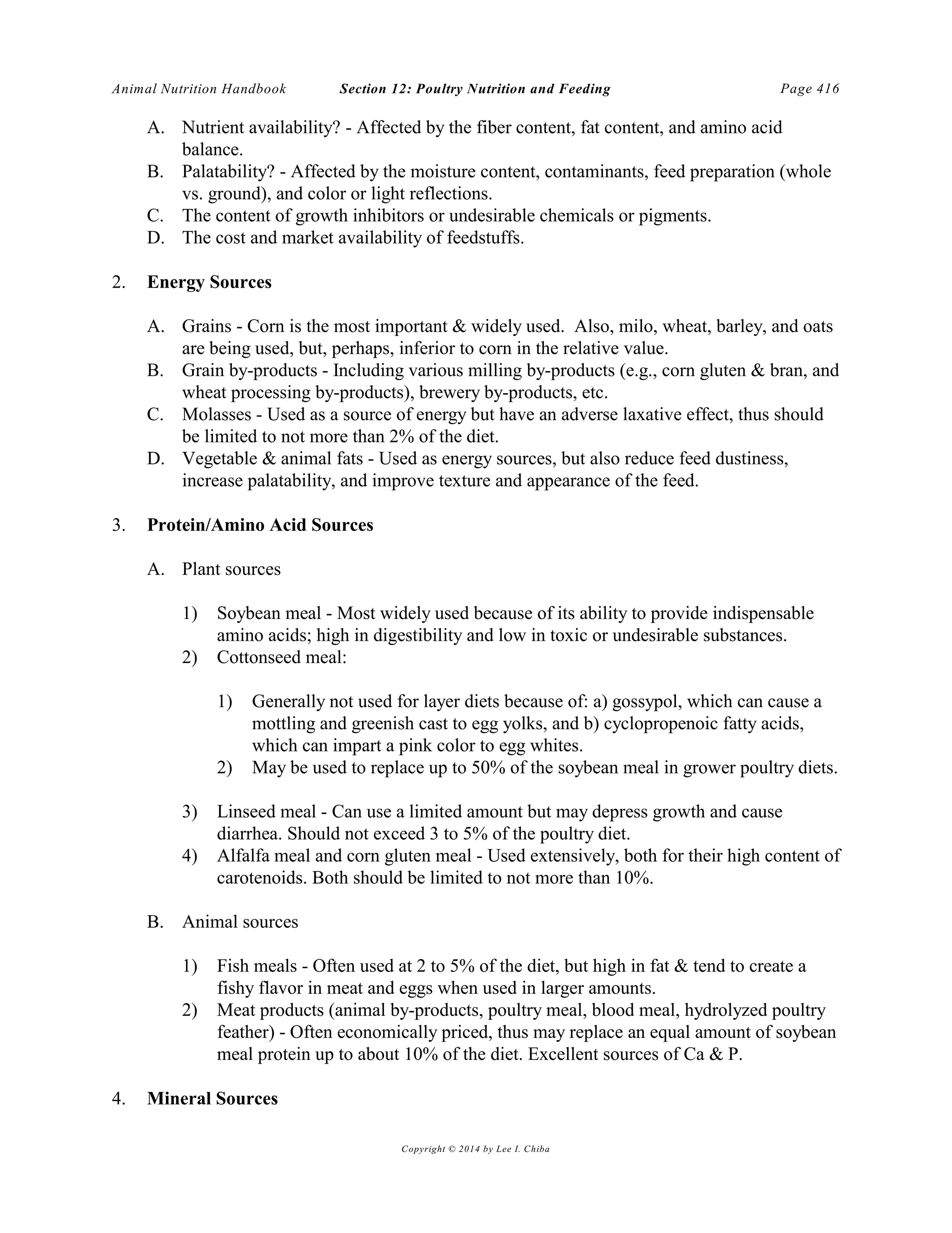 Poultry nutrition and feeding | PDF