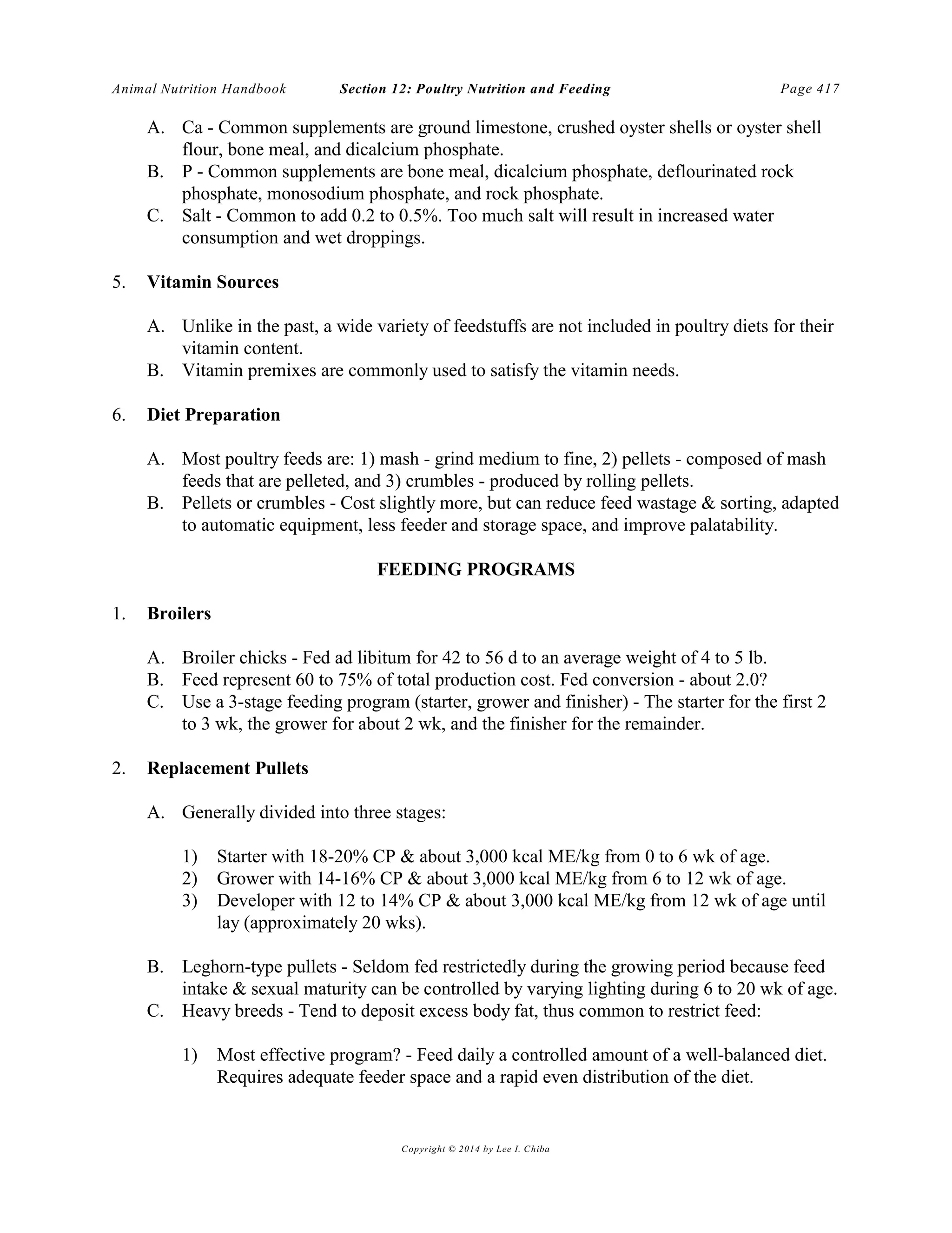 Poultry nutrition and feeding | PDF