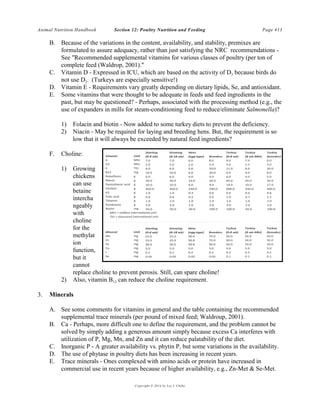 Poultry nutrition and feeding | PDF