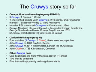 Cruwys ONS and DNA project | PPT