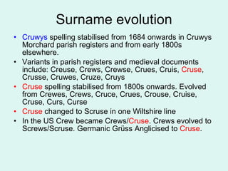 Cruwys ONS and DNA project | PPT