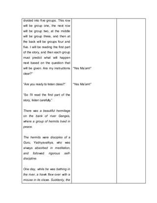 Detailed Lesson Plan in Teaching Listening and Speaking: Predicting ...