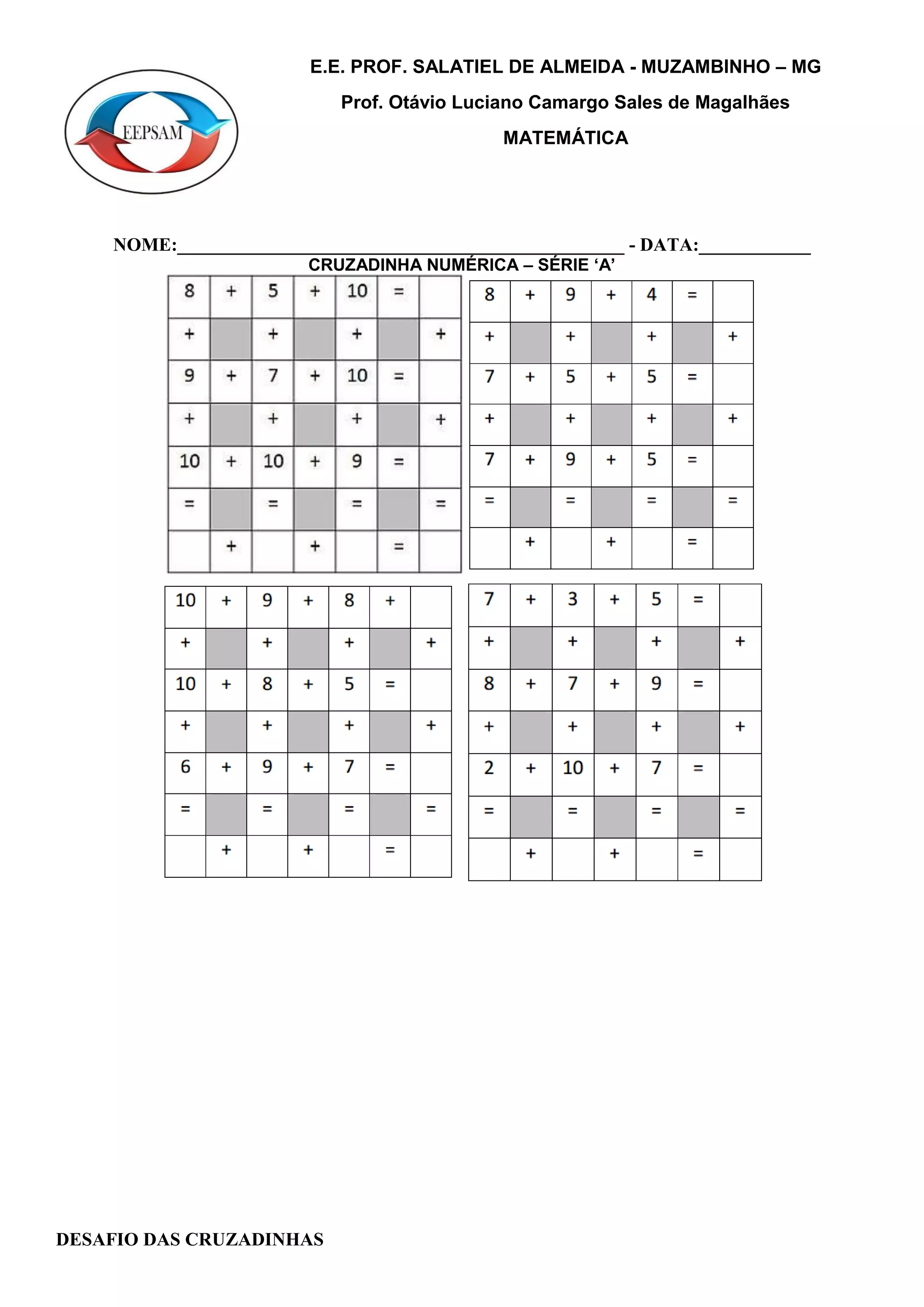 Cruzada numerica 25 cópias frente verso | PDF
