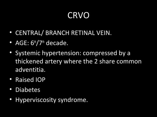 CRVO and CRAO -JUST BASIC ! | PPT