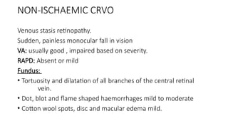CRVO-TYPES & PATHOPHYSIOLOGY-OPHTHAL PG | PPTX