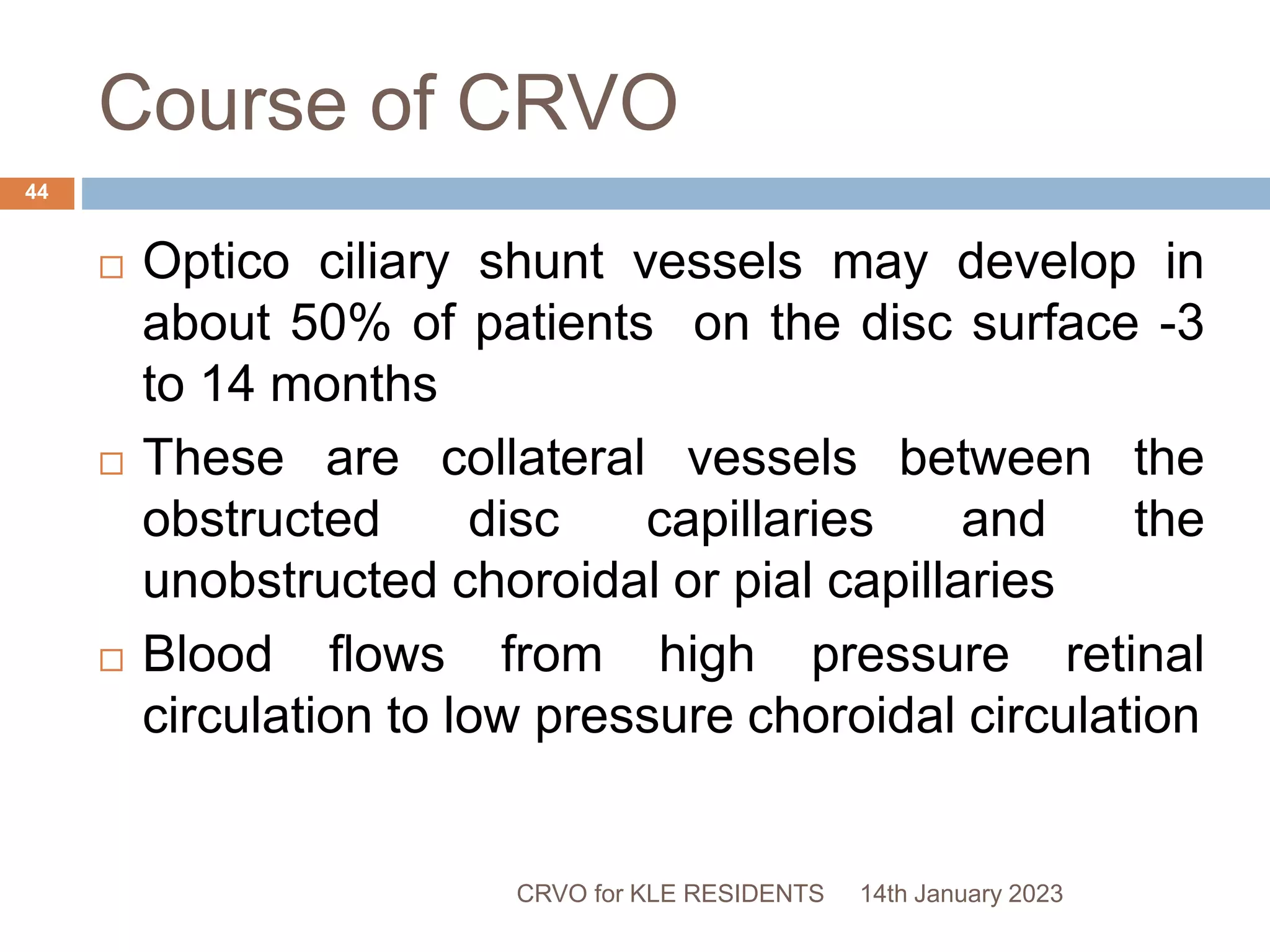 DR WANI'S TALK ON CRVO FOR RESIDENTS KLE 14 JAN 2023.pptx