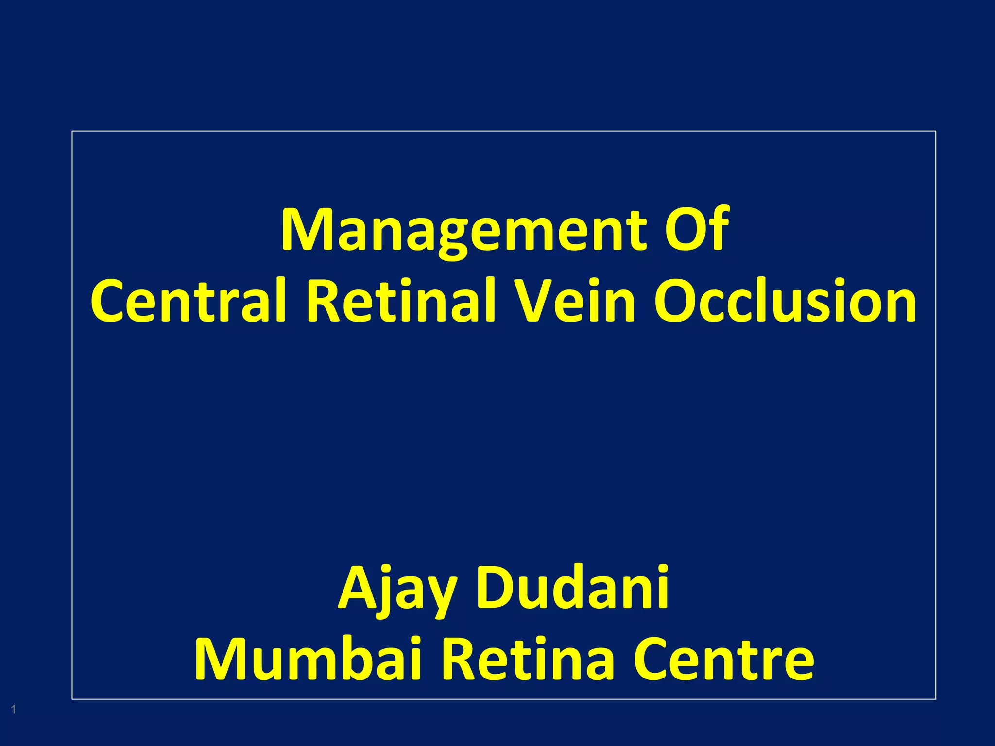 Crvo management -AJAY DUDANI | PPTX