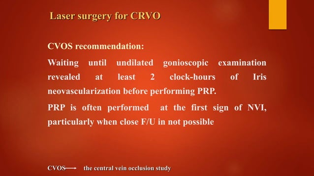 CRVO | PPTX | Eye and Vision Conditions | Diseases and Conditions