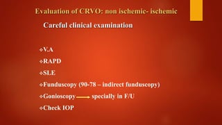 CRVO | PPTX | Eye and Vision Conditions | Diseases and Conditions