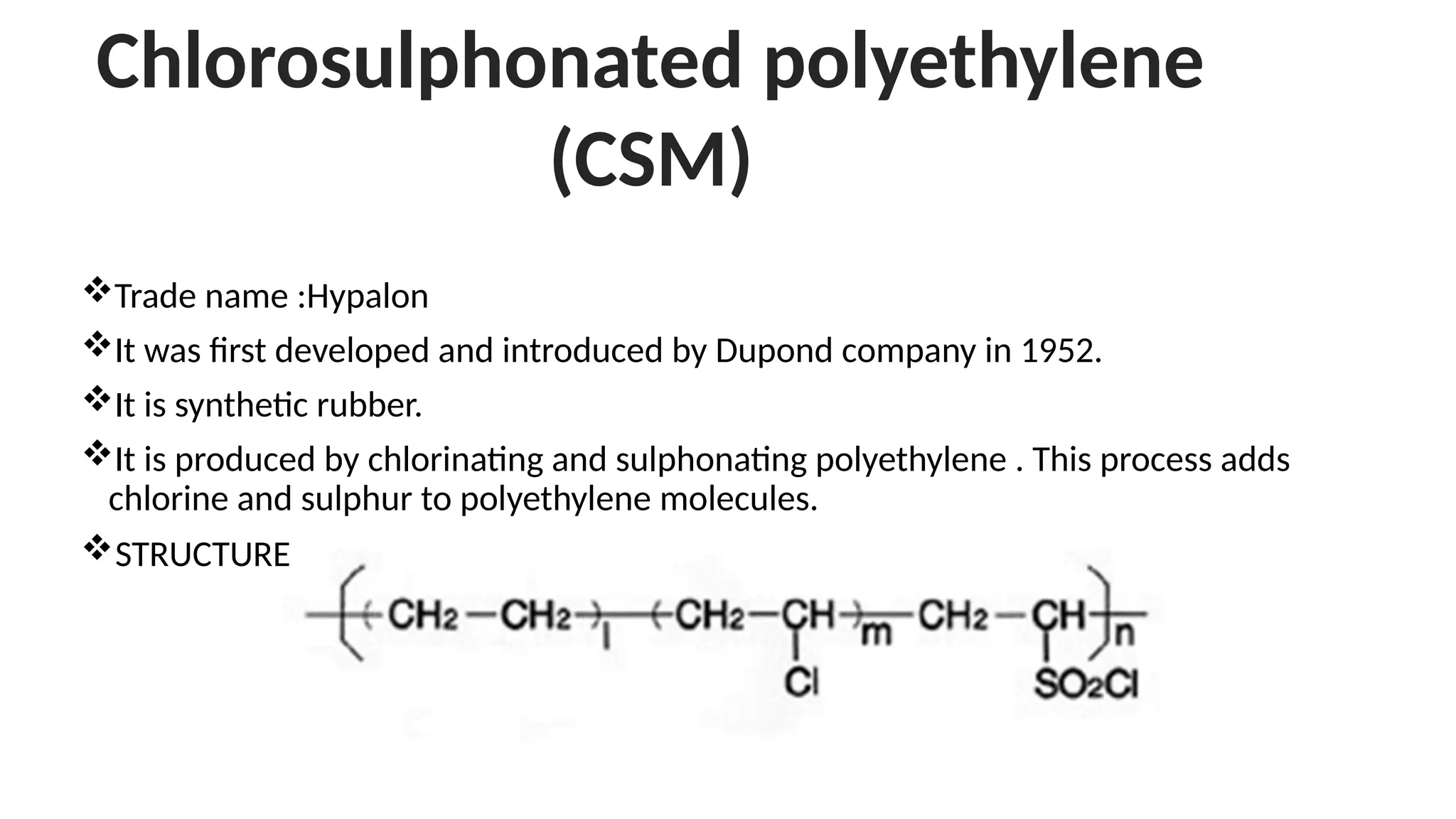 chloroprene vs chlorosulphonated polyethylene rubber | PPTX