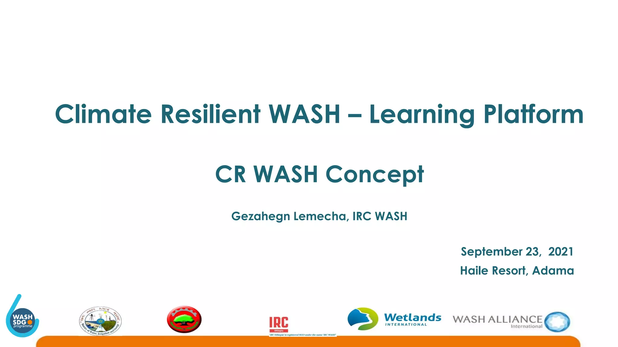 The concept of Climate Resilient WASH | PDF