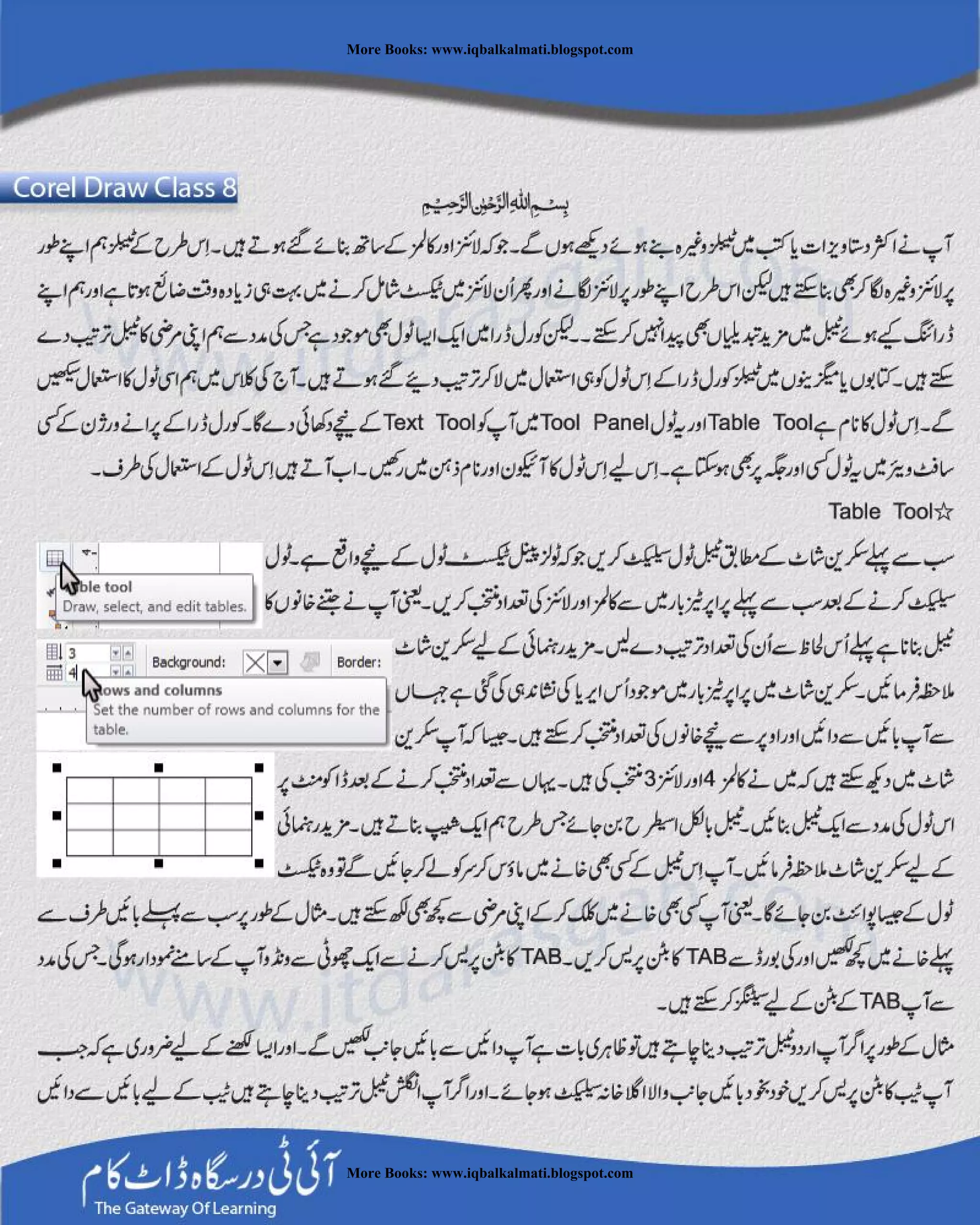 Coral Draw 5 Tutorial in Urdu | PDF