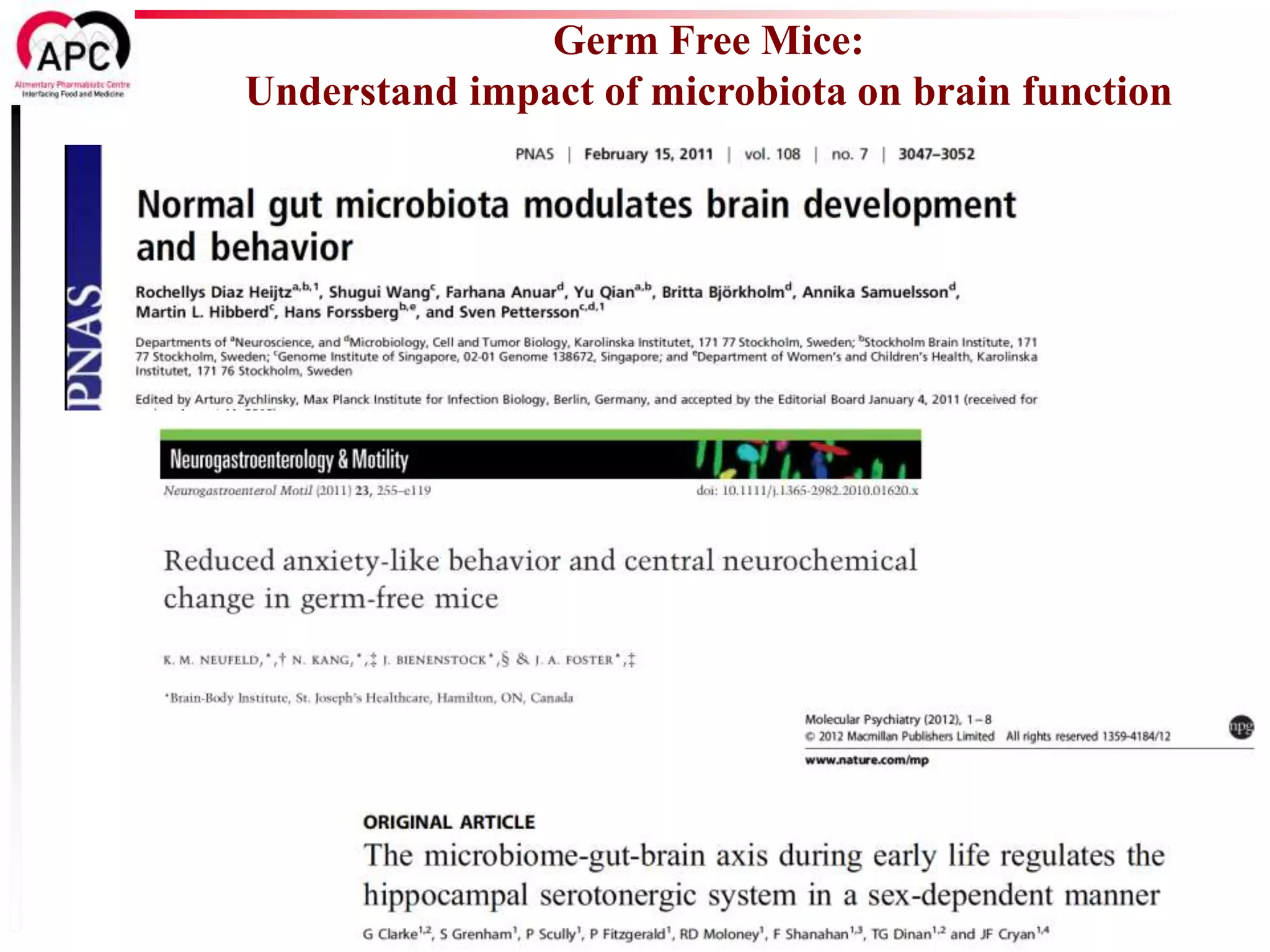Stress and the Brain-Gut-Microbiota Axis (Prof. John F. Cryan) | PPTX