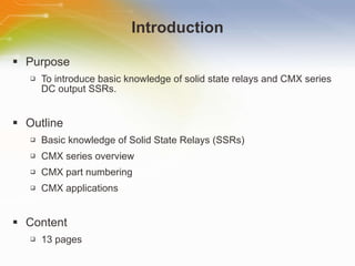CMX Series SIP SSR | PPT