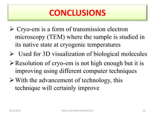 DEVELOPING CRYO-ELECTRON MICROSCOPY OF BIOMOLECULES IN WATER | PPTX
