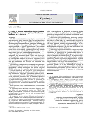 Cryobiology | Revelar | PDF | Blood Disorders | Diseases and Conditions