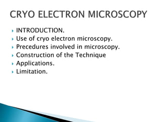 Cryo electron microscope.presentaion | PPTX | Chemistry | Science
