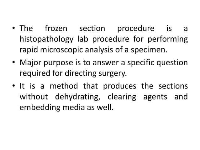 CRYO (FROZEN) SECTION.pptx | Chemistry | Science