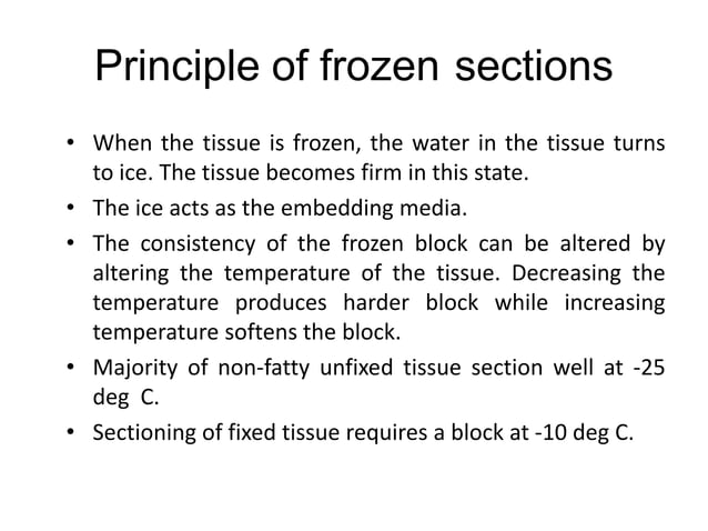 CRYO (FROZEN) SECTION.pptx | Chemistry | Science