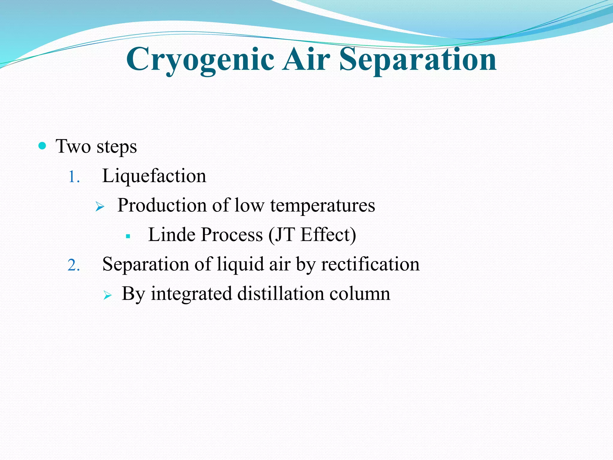 Cryogenic air separation plant design | PPTX