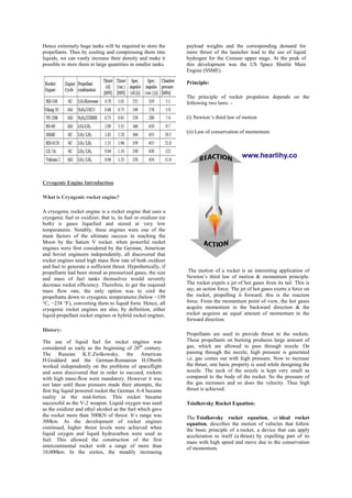 Cryogenic engine in rocket propulsion uday | PDF
