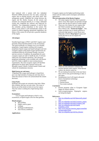 Cryogenic engine in rocket propulsion uday | DOCX