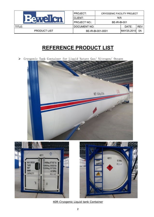 Cryogenic facility project list rev1 may25,2015 | PDF