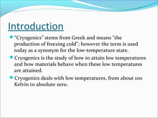 CRYOGENICS BASICS | PPT