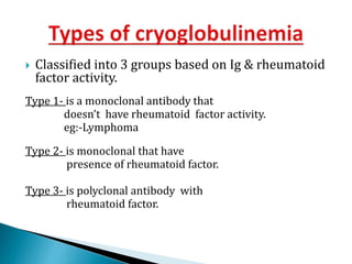 Cryoglobulinemia | PPTX