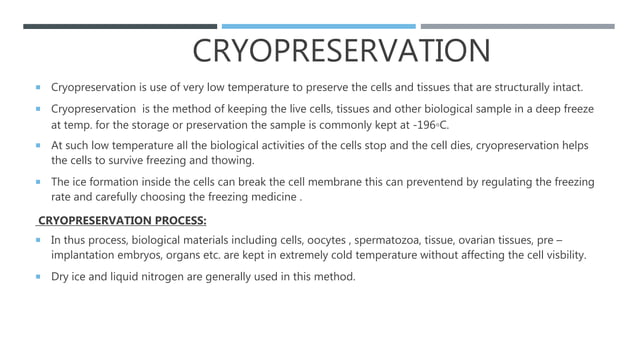 Cryopreservation | PPT